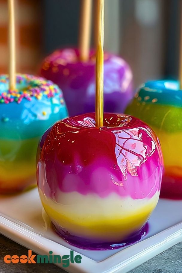 Rainbow Candy Apples - Cook Mingle