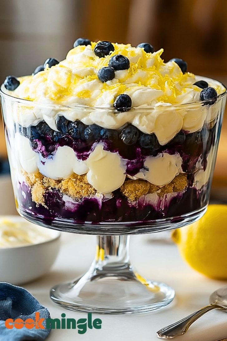 Easy Lemon Blueberry Cheesecake Trifle - Cook Mingle