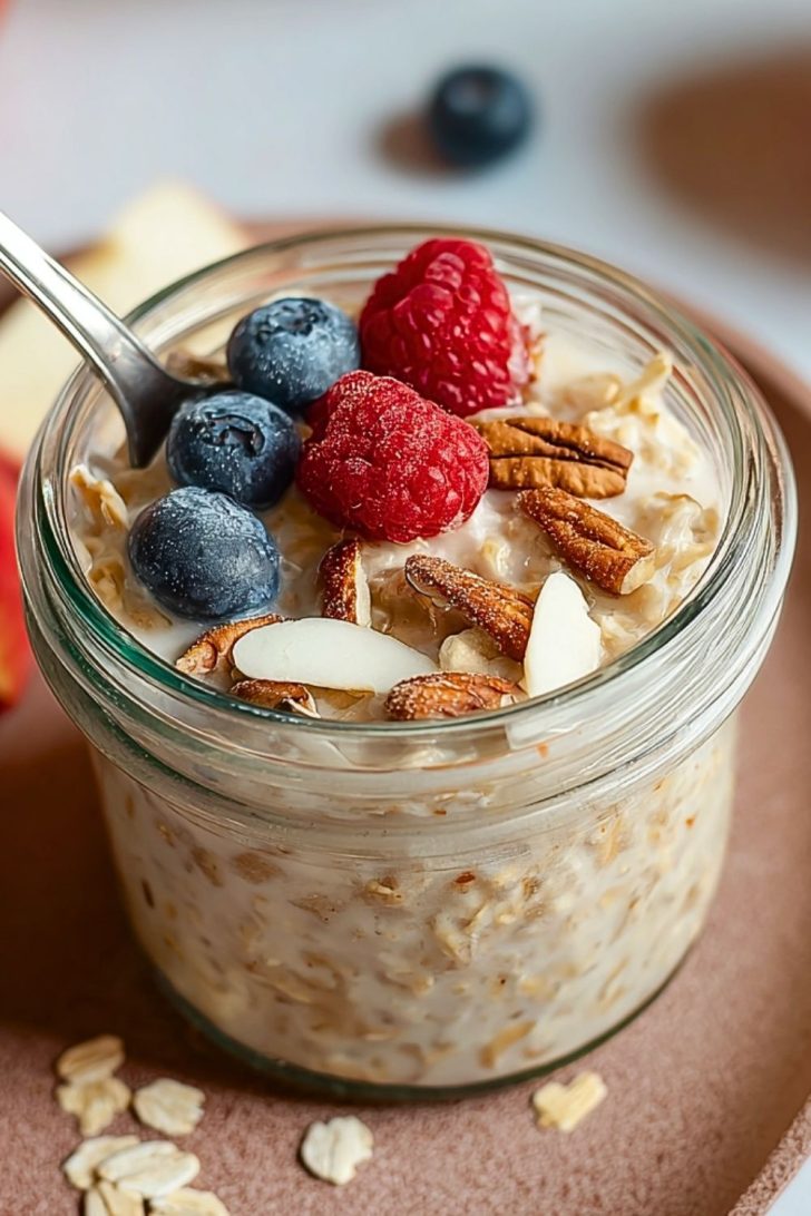 10 Minute Overnight Oats With Milk Powder - Cook Mingle