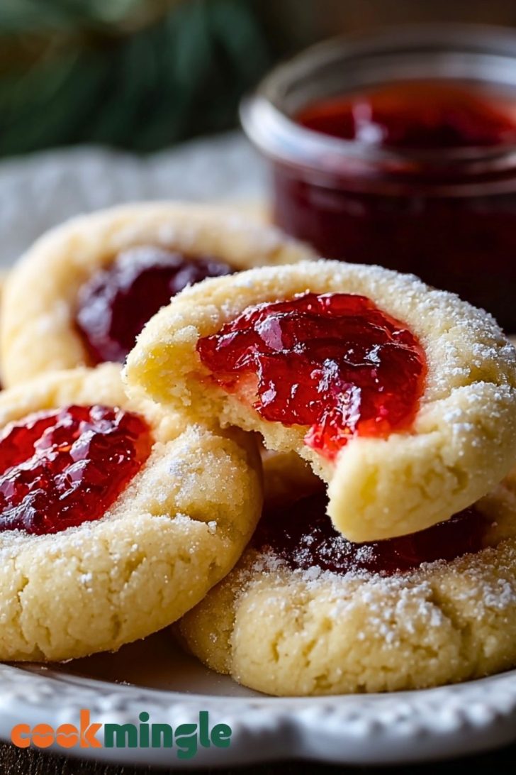 Christmas Thumbprint Cookies with Raspberry Jam - Cook Mingle